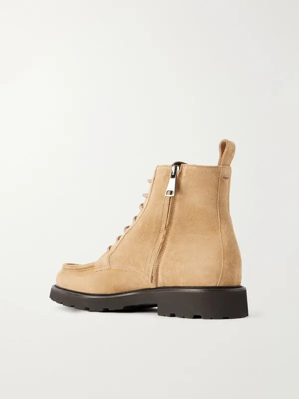 Canali Suede Lace-up Combat Boots
