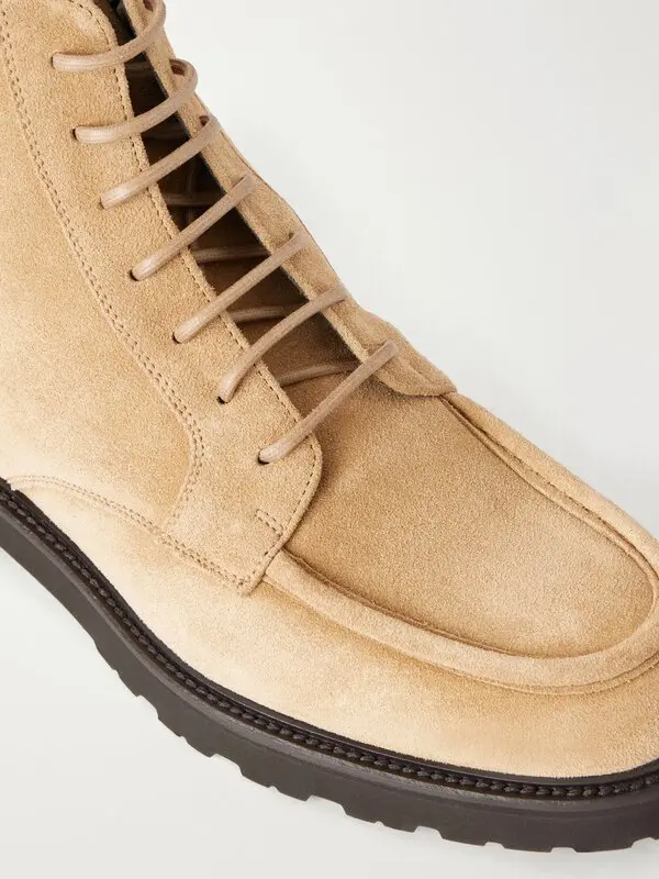 Canali Suede Lace-up Combat Boots