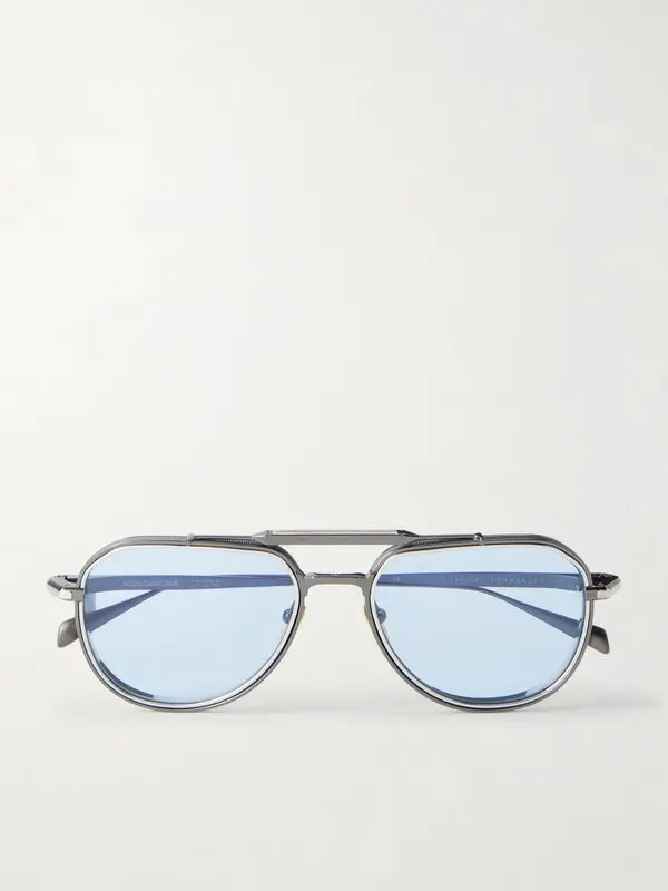 JACQUES MARIE MAGE Commander Aviator-style Titanium Sunglasses - Silver