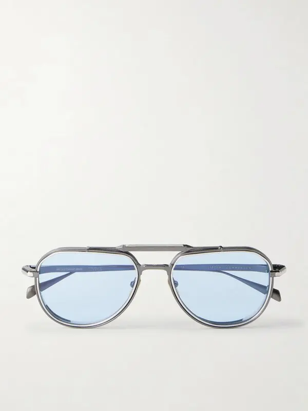 JACQUES MARIE MAGE Commander Aviator Sunglasses - Silver