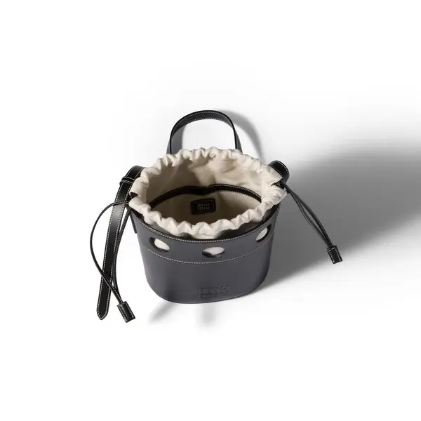 Miu Miu Leather Bucket Bag - Black