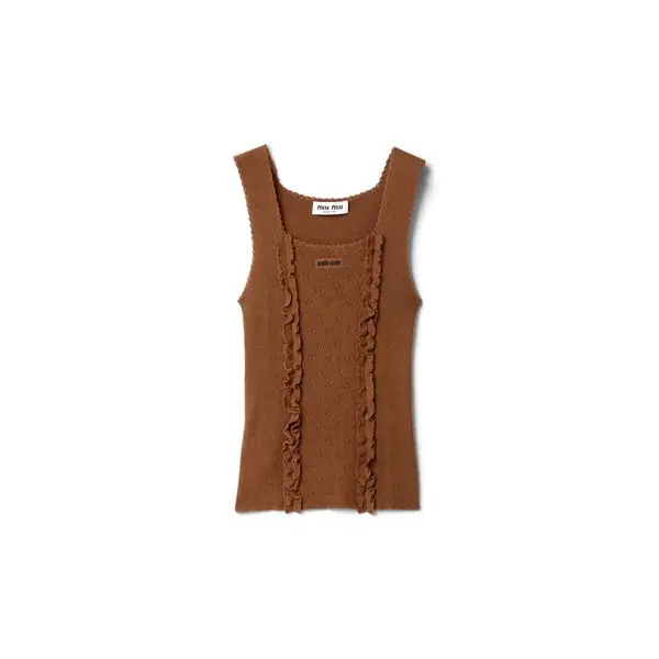 Miu Miu Cashmere And Silk Top - Tobacco