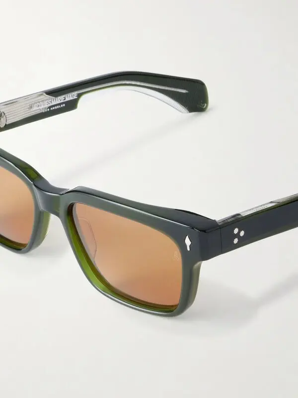 JACQUES MARIE MAGE Molino 55 Rectangular Acetate Sunglasses - Green