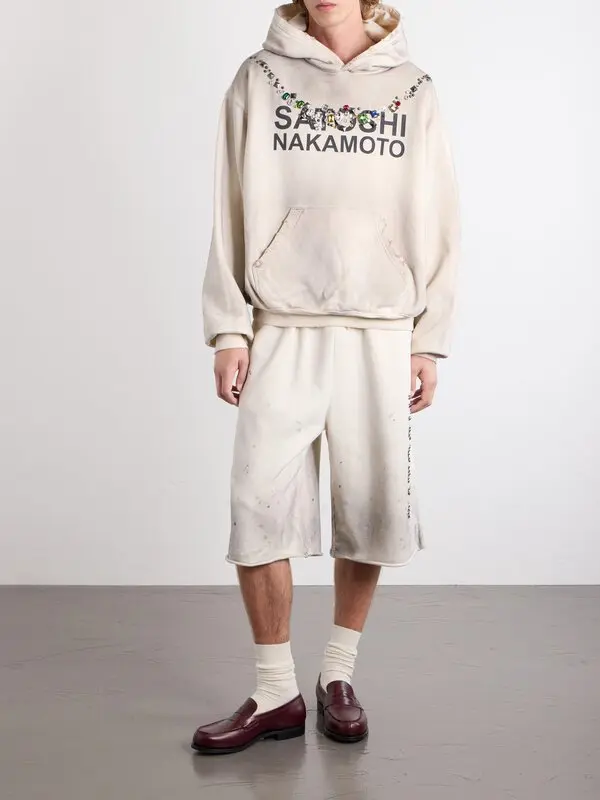 SATOSHI NAKAMOTO Embellished Logo Hoodie