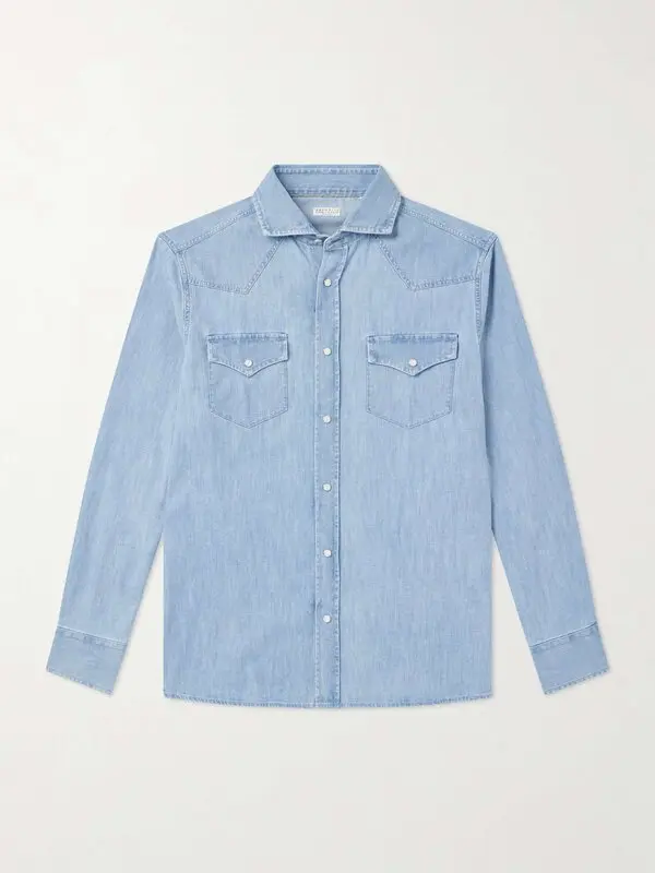 Brunello Cucinelli Denim Shirt - Light Blue