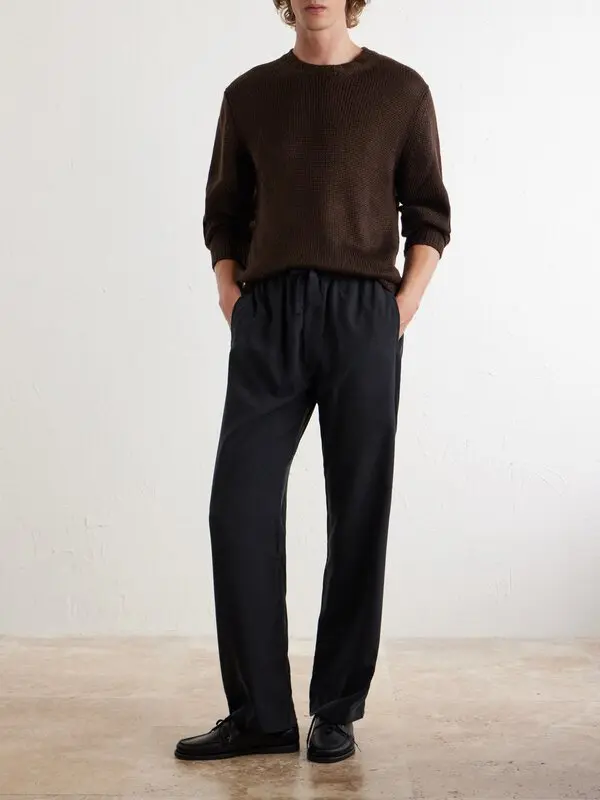 SAMAN AMEL Straight-leg Silk Trousers