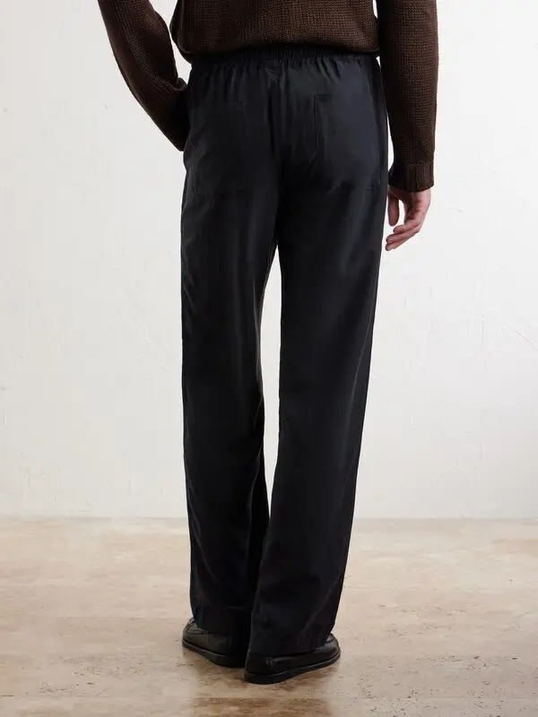 SAMAN AMEL Straight-leg Silk Trousers