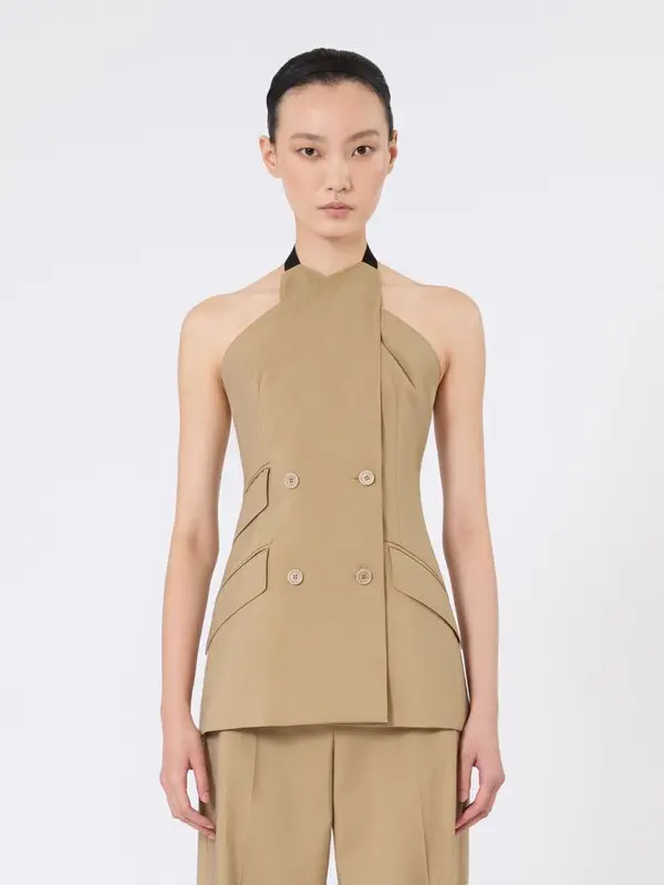 Max Mara Wool And Silk Poplin Sleeveless Jacket