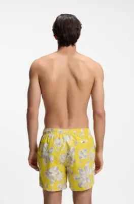 BOSS Quick-dry Swim Shorts With All-over Floral Print