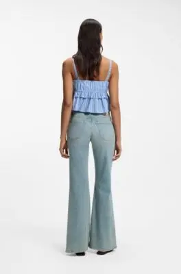 BOSS Flared-leg Jeans In Light Denim