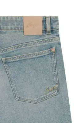 BOSS Flared-leg Jeans In Light Denim