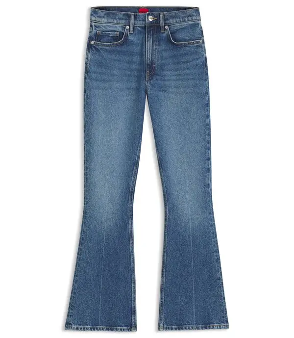 Hugo High-waisted Flared Jeans In Stretch Cotton - Blue