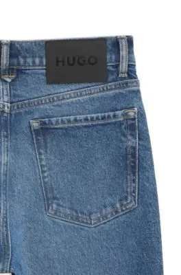 Hugo High-waisted Flared Jeans In Stretch Cotton