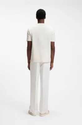 BOSS Regular-fit T-shirt In Cotton With Raised Jacquard Structure - White