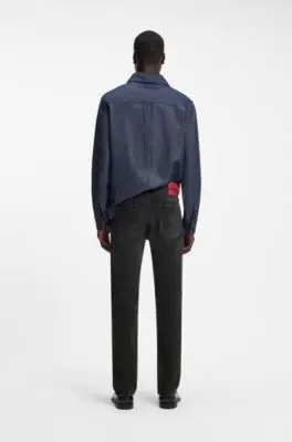 Hugo Slim-fit Stretch Denim Jeans With Faded Effect - Dark Grey