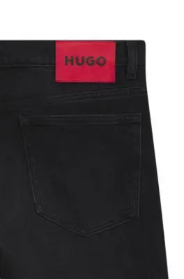 Hugo Slim-fit Stretch Denim Jeans With Faded Effect - Dark Grey