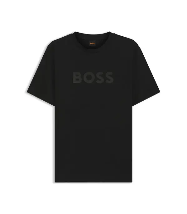 BOSS Regular-fit Cotton T-shirt With Modern Logo - Black