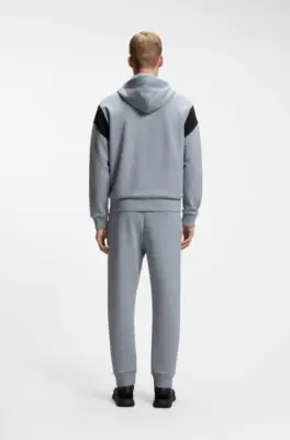 BOSS Regular-fit Zip-up Sweatshirt In Spacer Piqu - Dark Grey