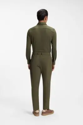 BOSS Slim-fit Shirt In Italian-made Performance-stretch Jersey