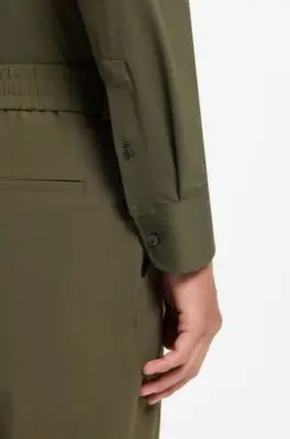 BOSS Slim-fit Shirt In Italian-made Performance-stretch Jersey