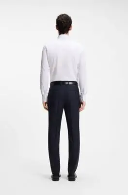 BOSS Slim-fit Shirt Crafted From A Wrinkle-resistant Cotton Blend - White