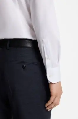 BOSS Slim-fit Shirt Crafted From A Wrinkle-resistant Cotton Blend - White