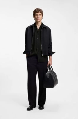 Hugo Slim-fit Business Shirt In Soft Garment-washed Fabric - Black