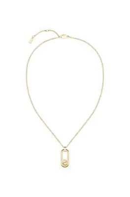 BOSS Gold-tone Double B Monogram Pendant Necklace