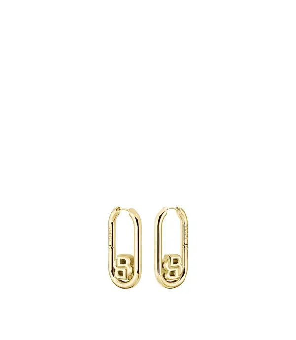 BOSS Double B Monogram Hoop Earrings