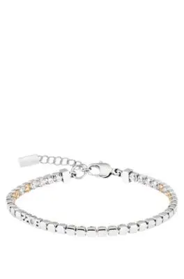 BOSS Silver-tone Tennis Bracelet With Crystals