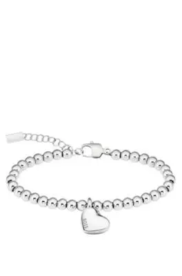 BOSS Beaded Bracelet With Heart Charm