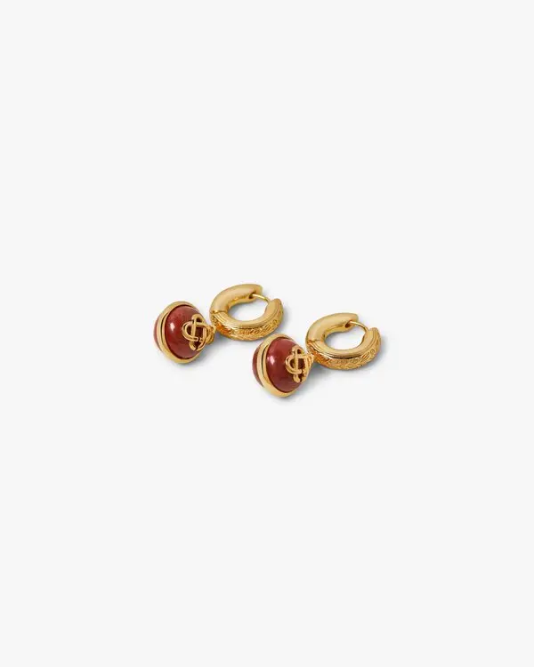 Casablanca Gold & Sphere Ear Hoops By