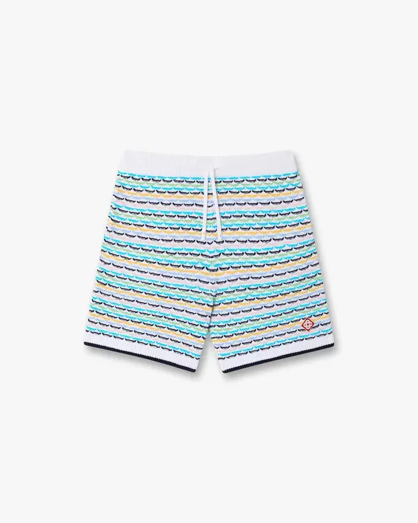 Casablanca Crochet Tuck Stitch Shorts - Multicolor