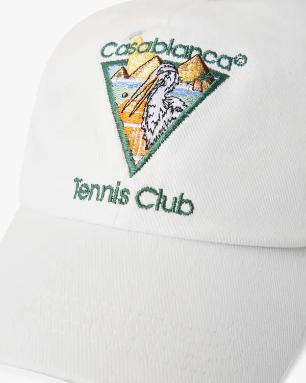 Casablanca White Tennis Club Icon Pyramid Abduction Cap - Multicolor