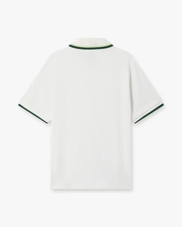 Casablanca Tennis Club Striped Velour Zip-up Short Sleeve Shirt