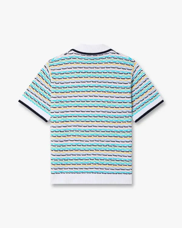 Casablanca Multicolour Crochet Tuck Stitch Short Sleeve Shirt - Multicolor
