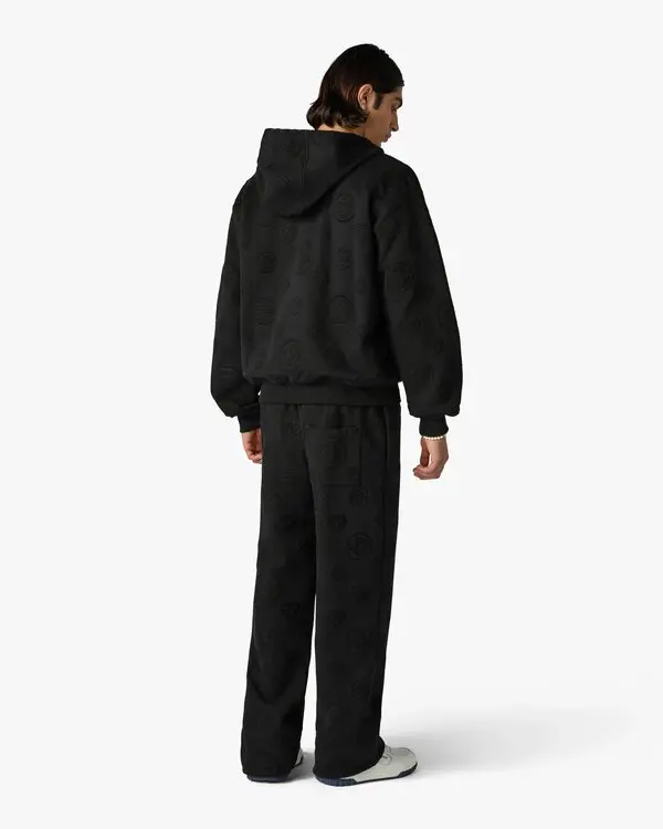 Casablanca Applique Monogram Zip-up Hooded Sweatshirt
