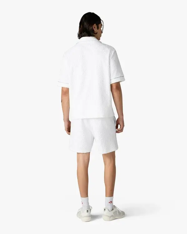 Casablanca White Towelling Monogram Short Sleeve Shirt