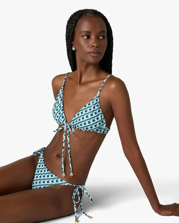 Casablanca Cubist Cc Monogram String Bikini Top