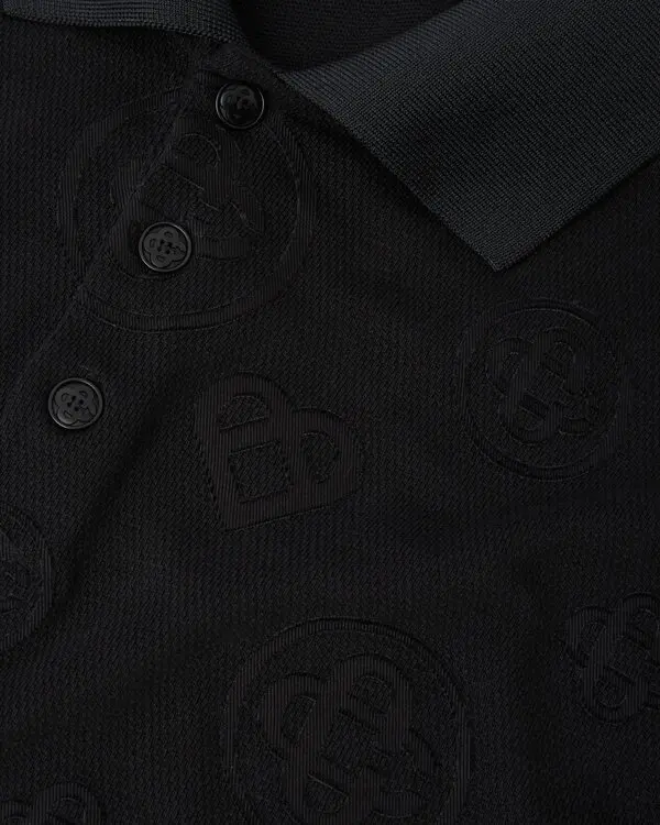 Casablanca Applique Monogram Short Sleeve Polo Shirt