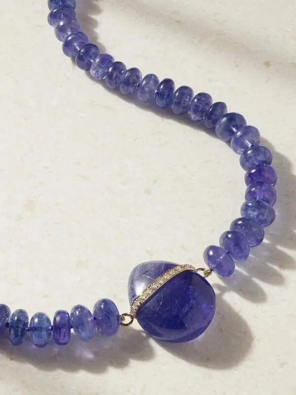 Jia Jia Oracle 14-karat Gold, Tanzanite And Diamond Necklace - Blue