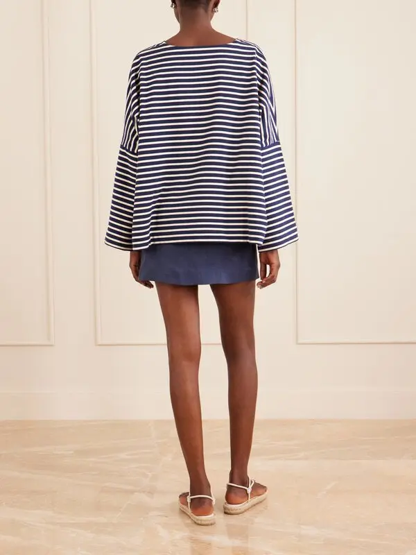 LES VACANCES D'IRINA Les Vacances D’irina Mariniere Striped Cotton-jersey Shirt