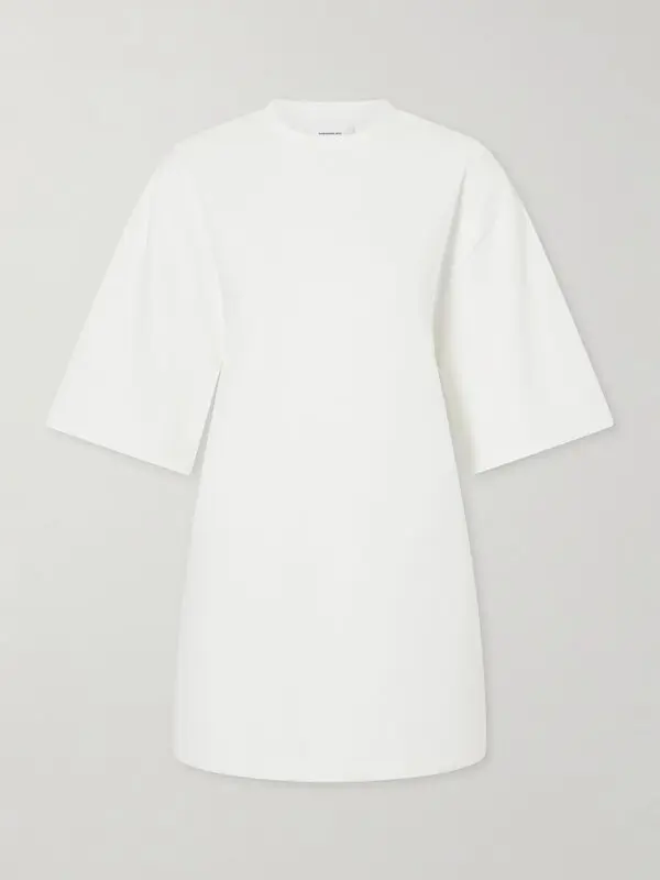 Wardrobe.NYC Cut-out Cotton-blend Jersey Mini Dress - White