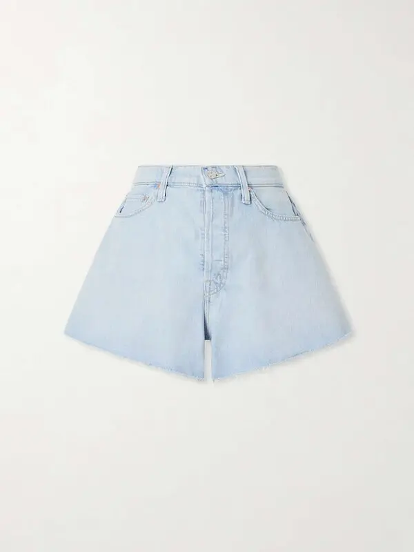 MOTHER Flutter Denim Shorts - Light Denim
