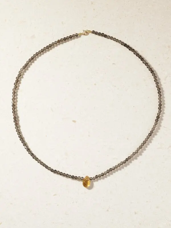 Jia Jia 14k Gold Smoky Quartz And Citrine Necklace - Yellow