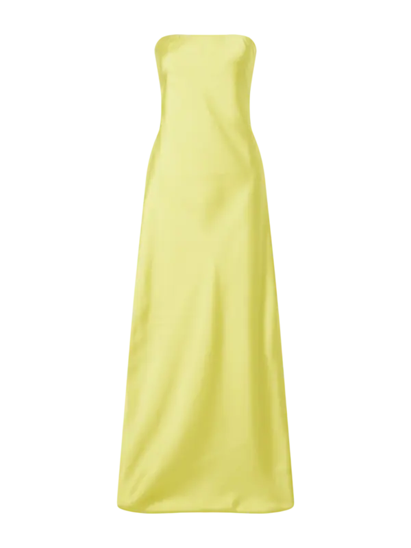 Norma Kamali Bias Strapless Satin Gown - Yellow