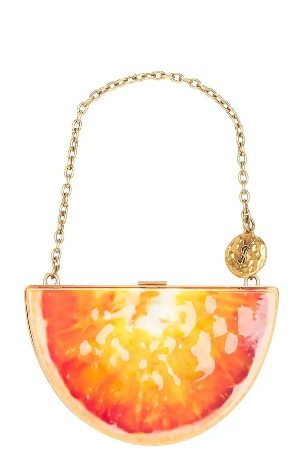 Saint Laurent Orange Mini Clutch In Orange - Orange Multicolor