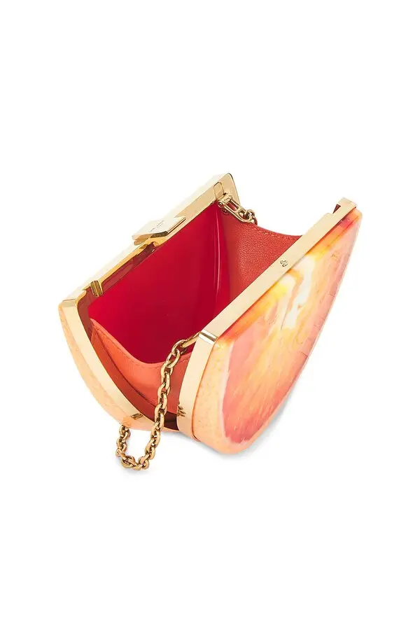 Saint Laurent Resin Orange Slice Mini Clutch With Bronze-tone Hardware
