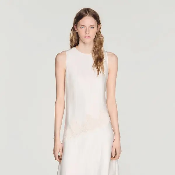 Sandro Asymmetric Satin-effect Dress