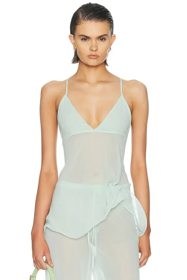 SHANI SHEMER Lilo Top In Mint - Aqua Blue